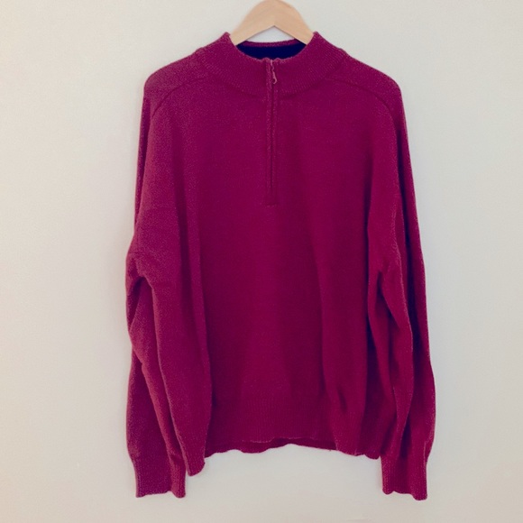 Orvis | Sweaters | Vintage Orvis Xxl Burgundy V Neck Quarter Zip Up ...